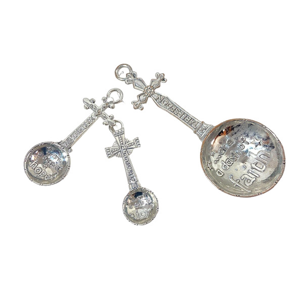 Unbranded | Kitchen | Christian Metal Measuring Spoons 3 With Cross ...